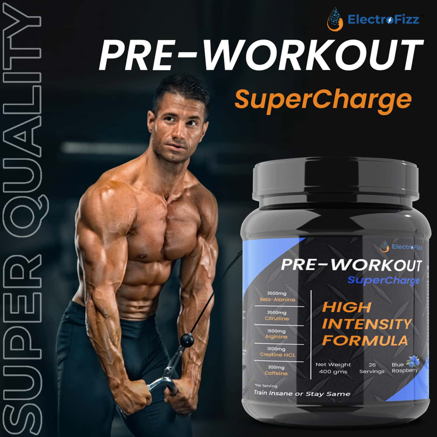 Buy ELECTROFIZZ PRE-WORKOUT SUPERCHARGE FOR ENERGY POWER & LASER FOCUS ...