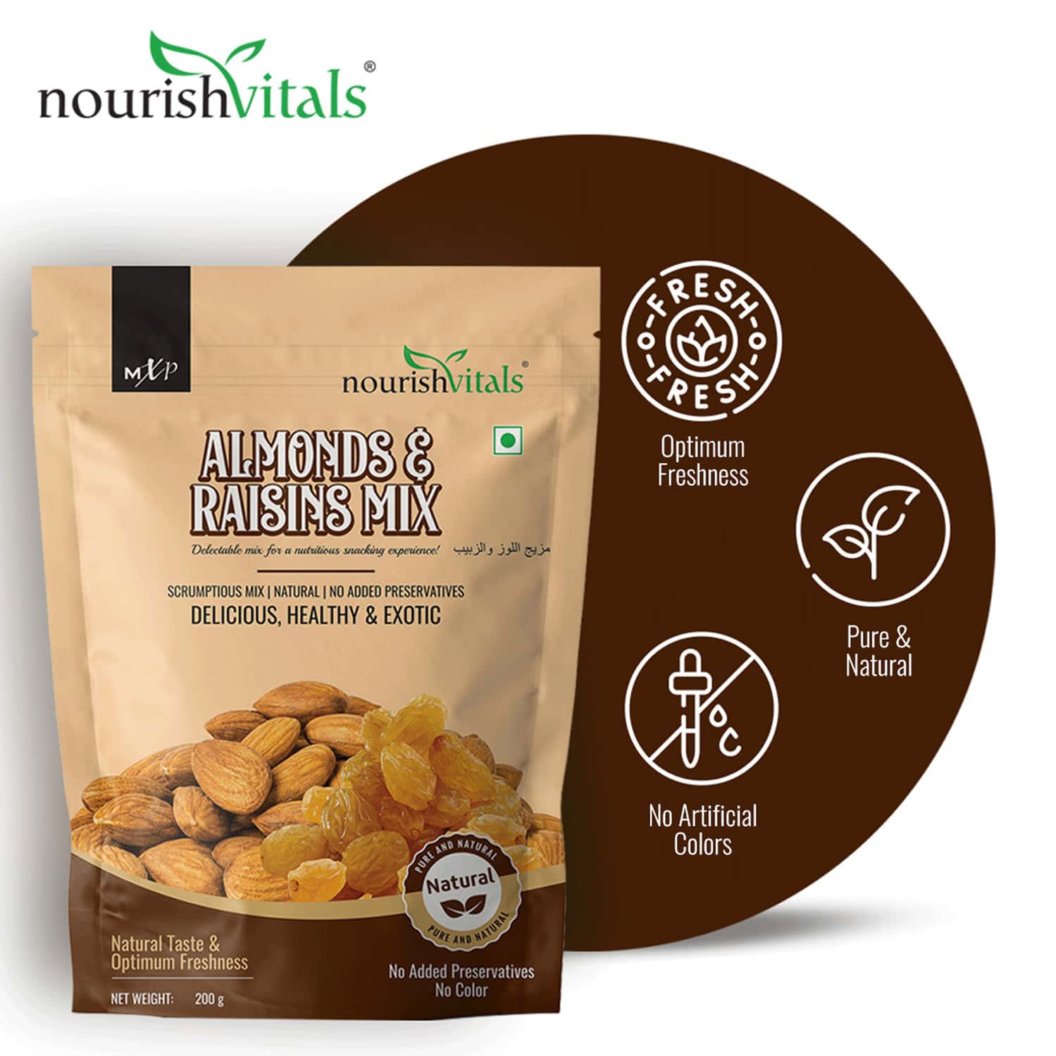 Buy NOURISHVITALS HEALTHY MUNCHING COMBO | CALIFORNIA ROASTED AND SALTED ALMONDS + ALMONDS(200GM ...