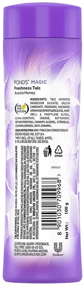 Buy POND'S MAGIC FRESHNESS ACACIA HONEY TALCUM POWDER BOTTLE OF 100 G ...