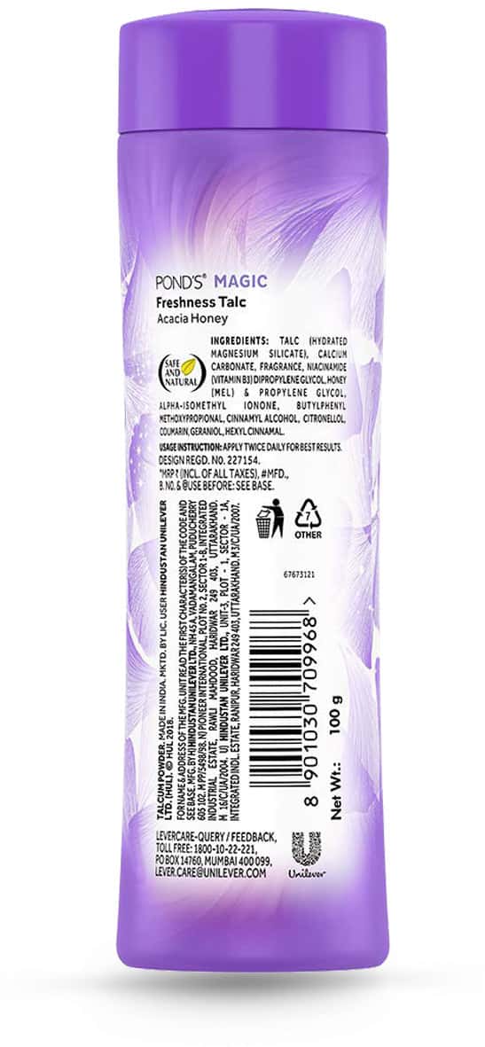 Buy POND'S MAGIC FRESHNESS ACACIA HONEY TALCUM POWDER BOTTLE OF 100 G ...