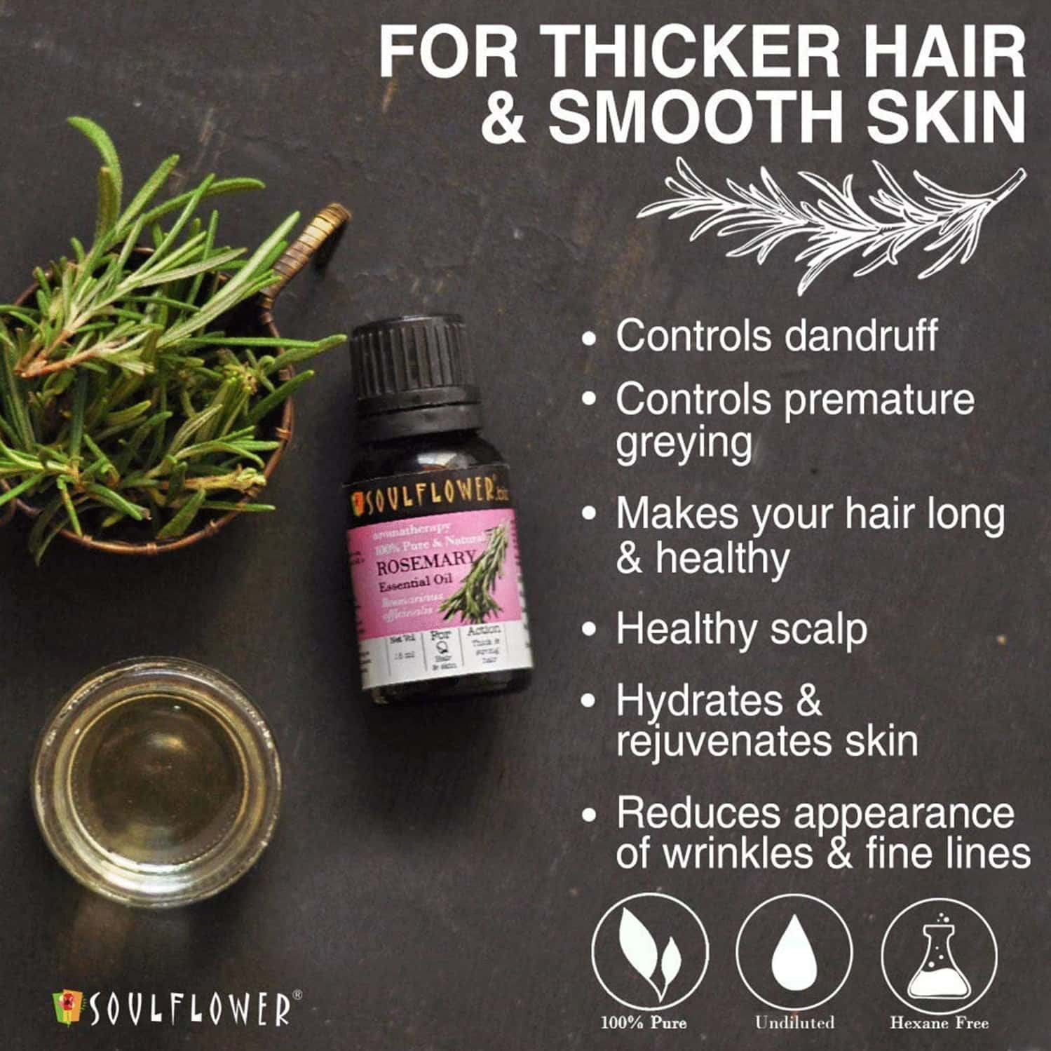 Buy SOULFLOWER ROSEMARY ESSENTIAL OIL, PACK OF 2X15ML Online & Get Upto ...