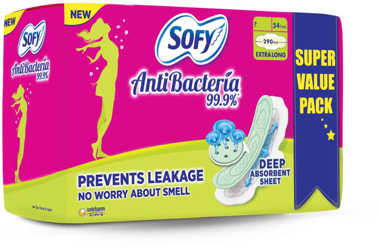 Buy SOFY ANTIBACTERIA EXTRA LONG SANITARY PADS - 54 PADS Online & Get ...