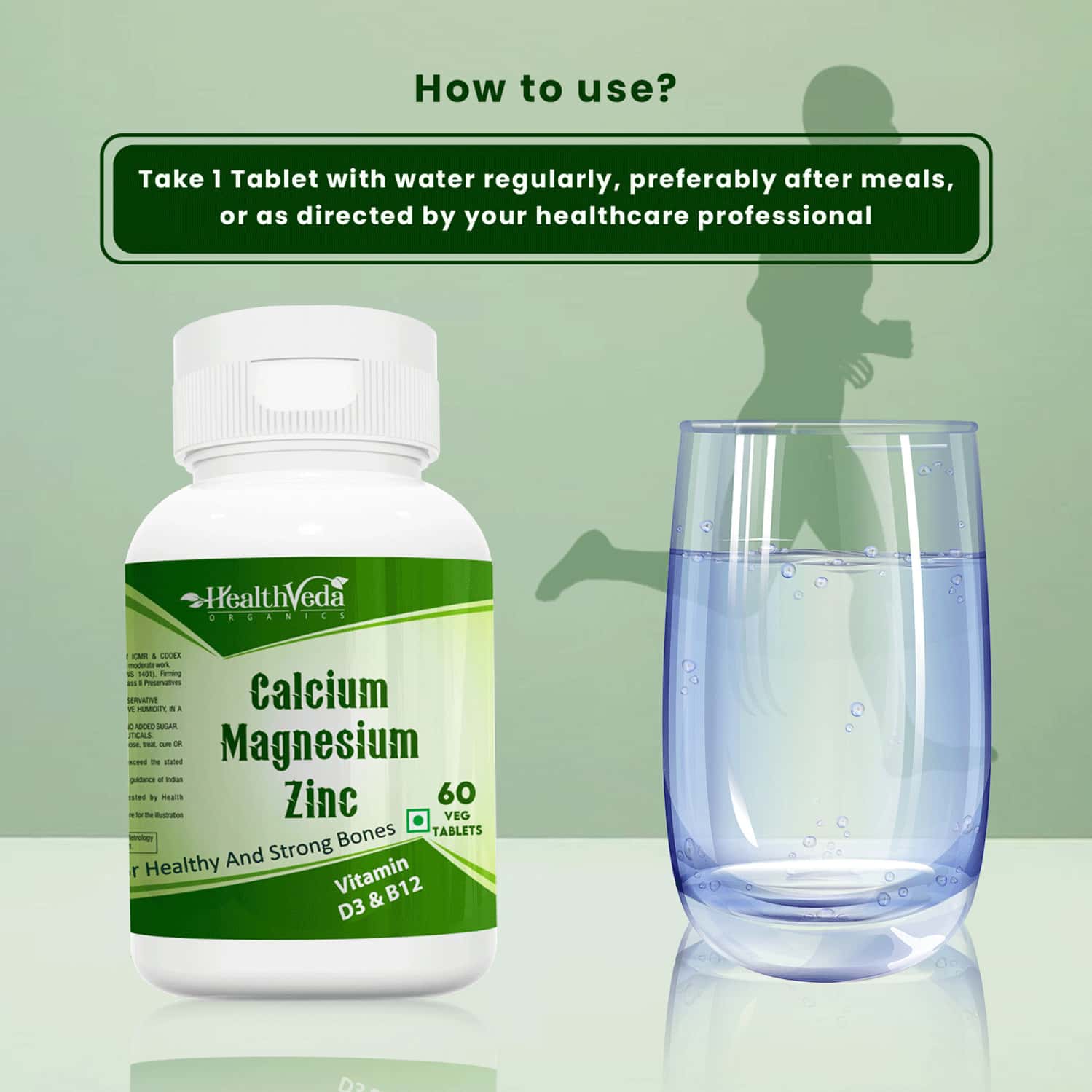 Buy HEALTH VEDA ORGANICS CALCIUM, MAGNESIUM, & ZINC TABLETS WITH ...