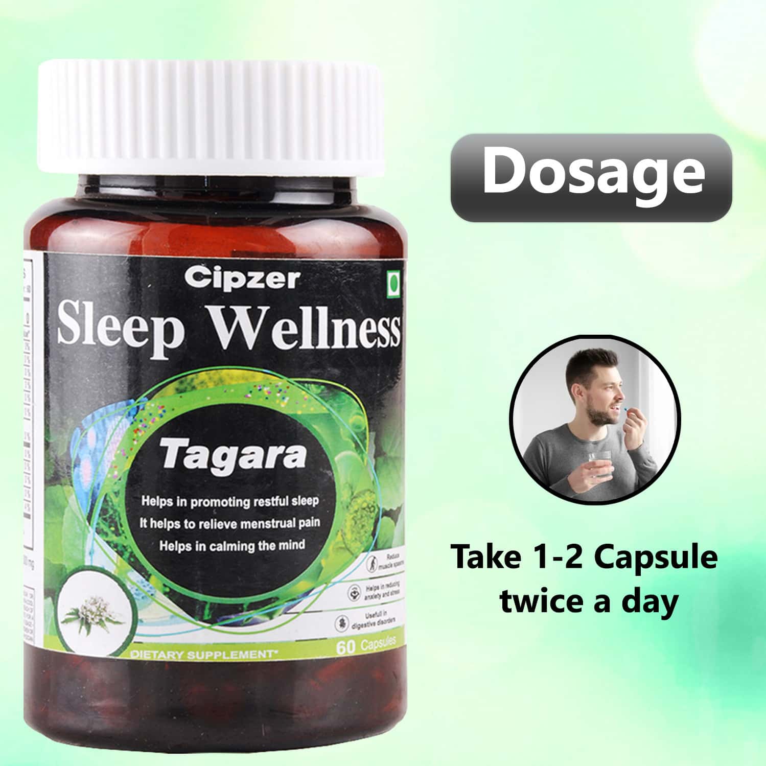 Buy CIPZER TAGARA CAPSULE |IMPROVES THE QUALITY OF SLEEP AND RELAXING ...