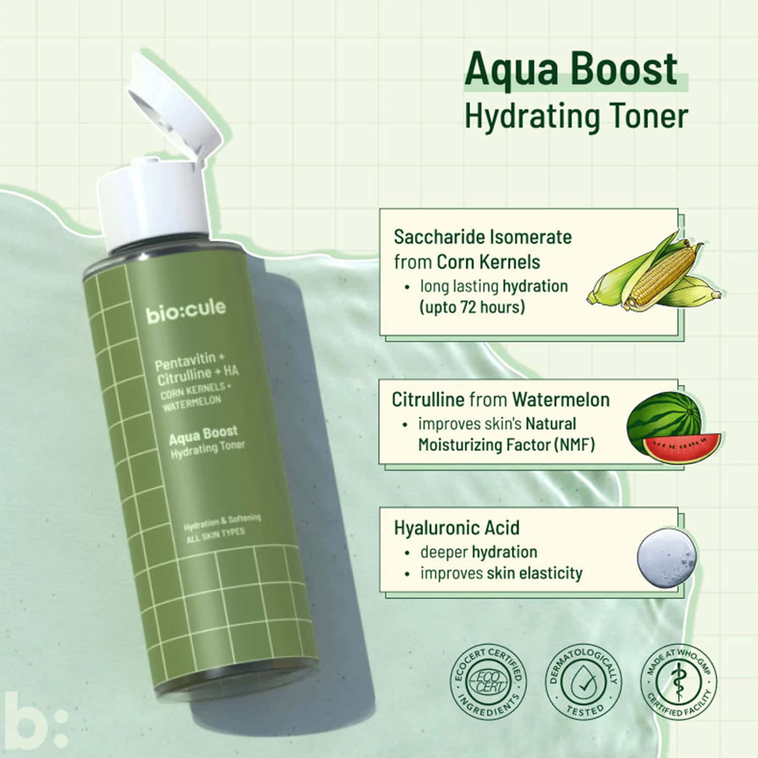 Buy BIOCULE AQUA BOOST HYDRATING FACE TONER HYALURONIC ACID WITH ...
