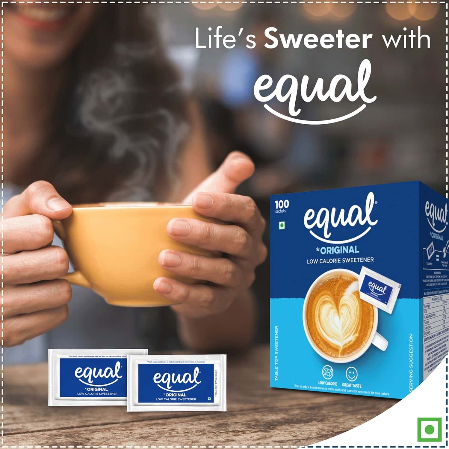 Buy EQUAL ORIGINAL LOW CALORIE SWEETENER 75G (100 SACHETS BOX) Online ...