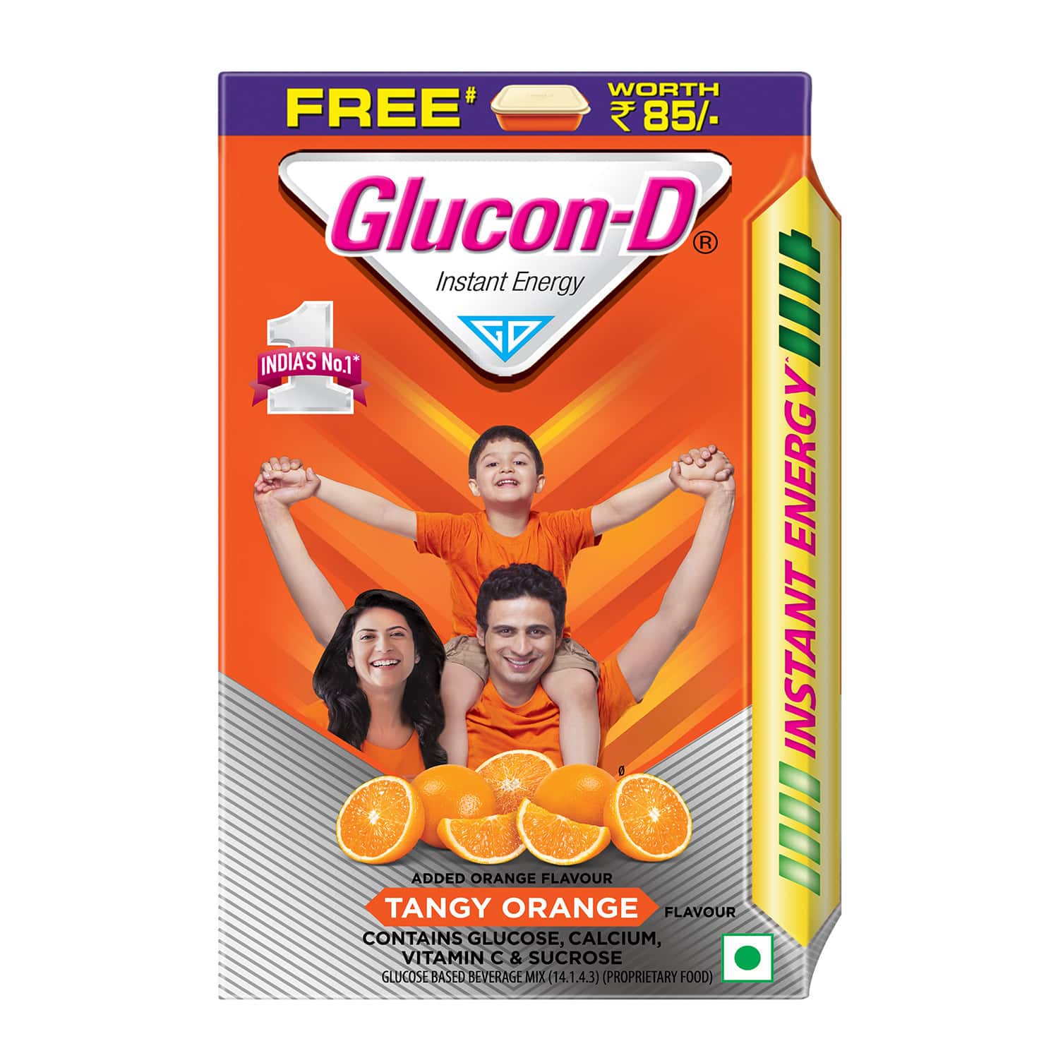 Buy GLUCON-D TANGY ORANGE GLUCOSE POWDER WITH FREE TIFFIN 450G REFILL ...