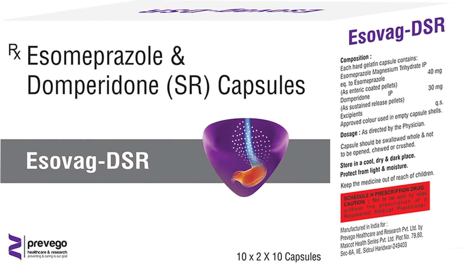 Esovag Dsr Strip Of 10 Capsules: Uses, Side Effects, Price & Dosage ...