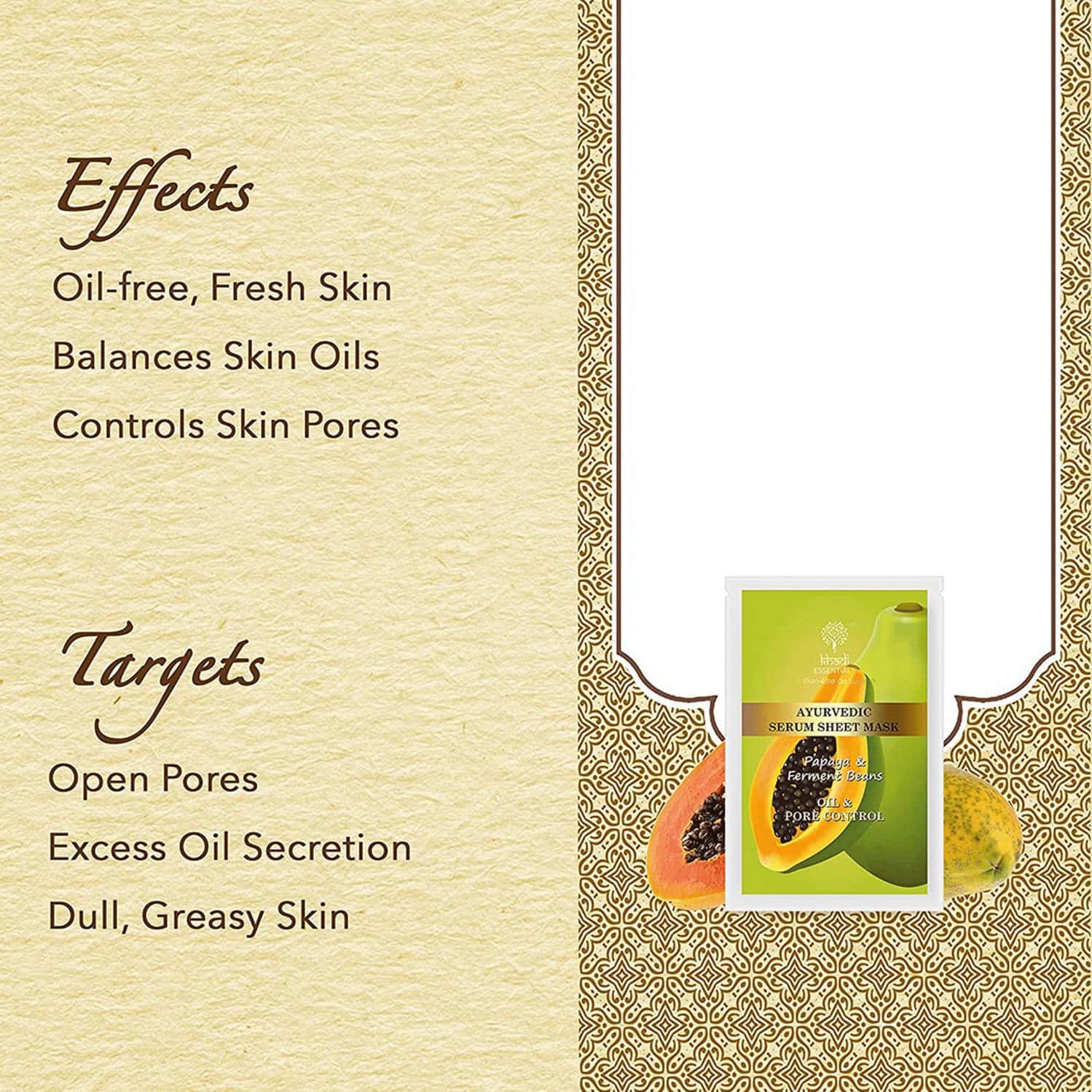 Buy KHADI ESSENTIALS AYURVEDIC PAPAYA SERUM SHEET MASK FOR GLOWING SKIN (PACK OF 3) Online & Get ...