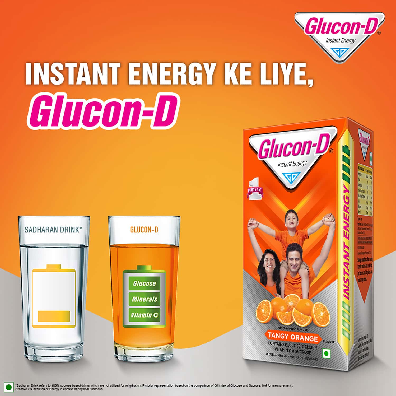 Buy GLUCON-D TANGY ORANGE GLUCOSE POWDER400GM JAR Online & Get Upto 60% ...