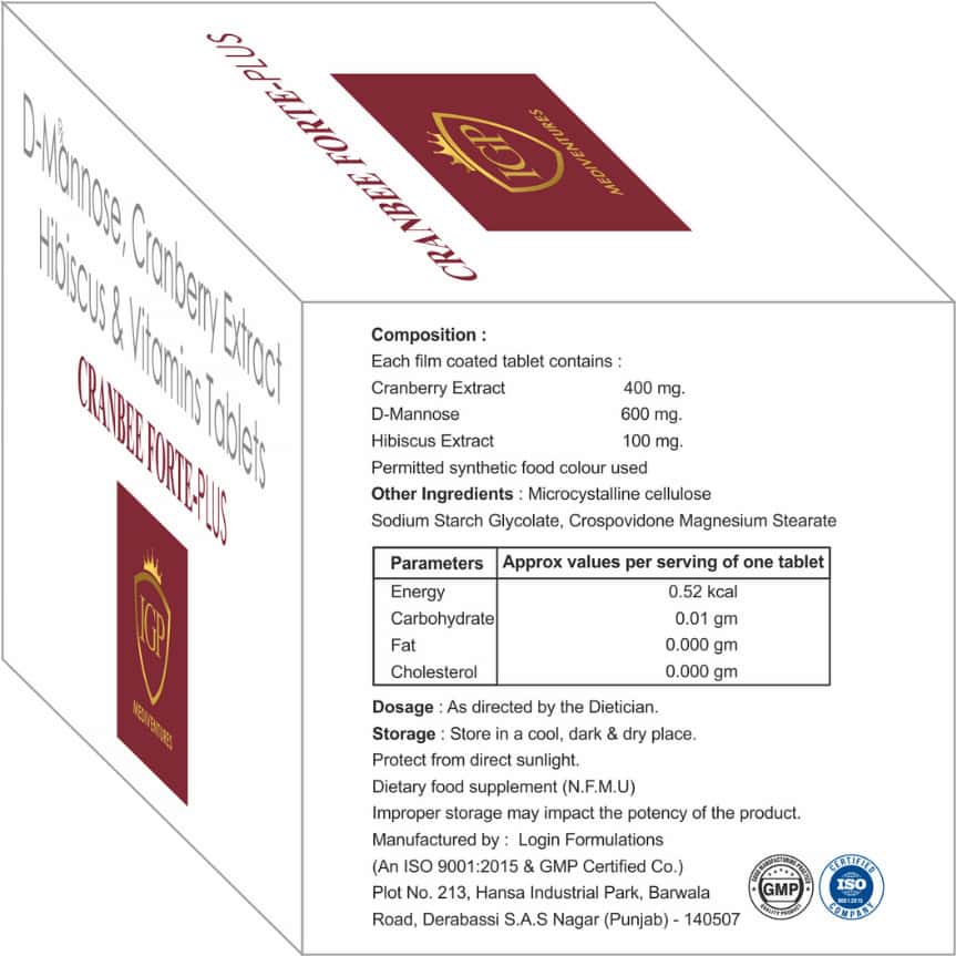 Buy CRANBEE FORTE-PLUS TABLETS FOR UTI RELIEF (60 TABLETS) Online & Get ...