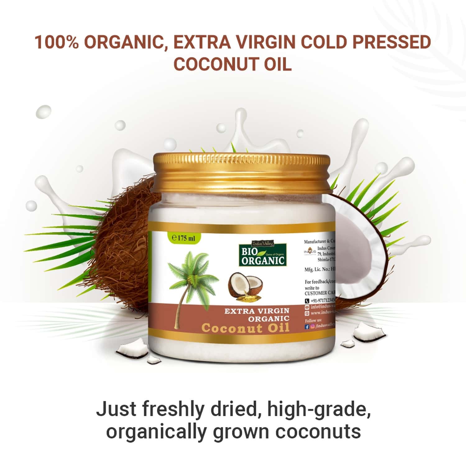 Buy INDUS VALLEY BIO ORGANIC COCONUT OIL-175 ML Online & Get Upto 60% ...