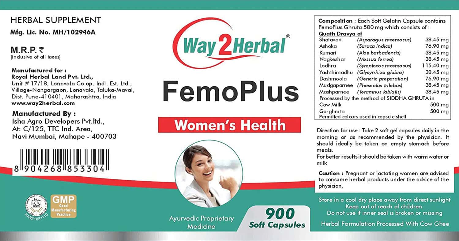 Buy WAY2HERBAL FEMOPLUS - 900 CAPSULES Online & Get Upto 60% OFF at ...