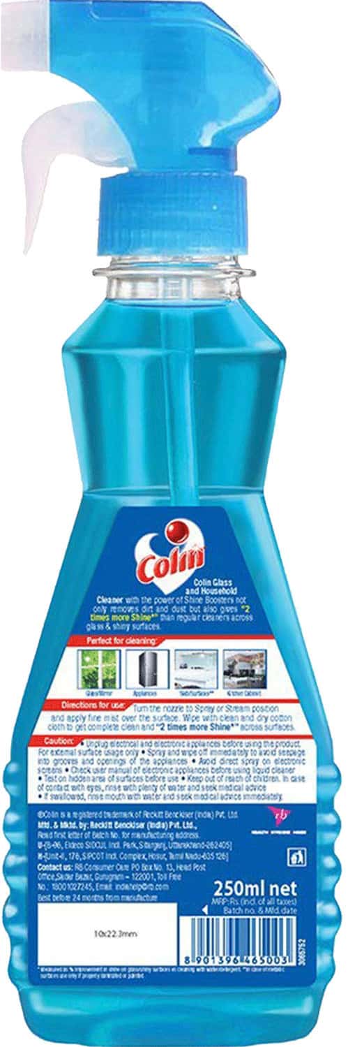 Buy COLIN GLASS AND SURFACE CLEANER LIQUID SPRAY REGULAR - 250 ML ...