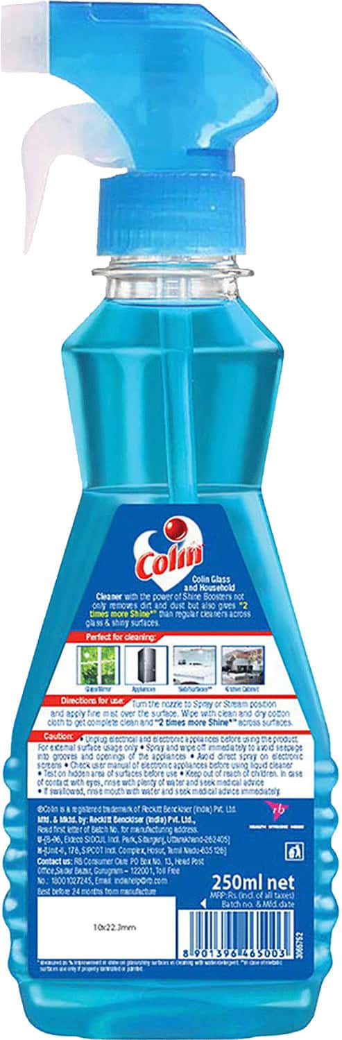 Buy COLIN GLASS AND SURFACE CLEANER LIQUID SPRAY REGULAR - 250 ML ...