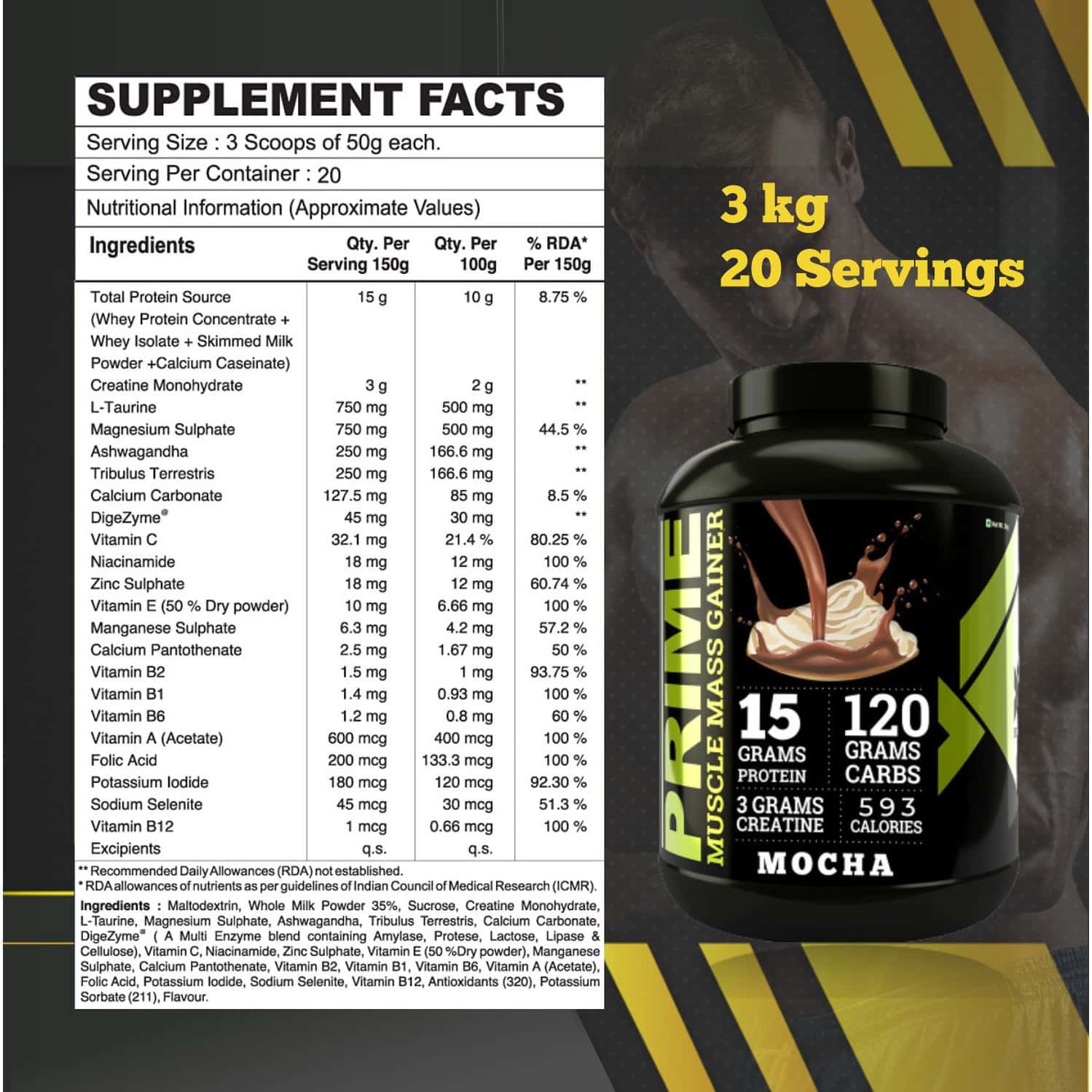 Buy BIGFLEX PRIME MASS GAINER (MOCHA) (3 KG) Online & Get Upto 60% OFF ...