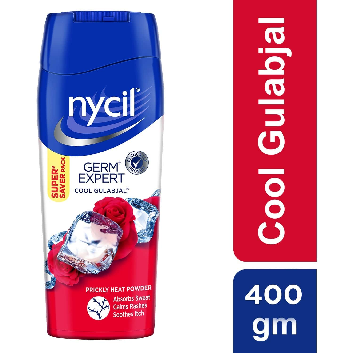 Buy NYCIL COOL GULABJAL PRICKLY HEAT TALCUM POWDER BOTTLE OF 400 G ...
