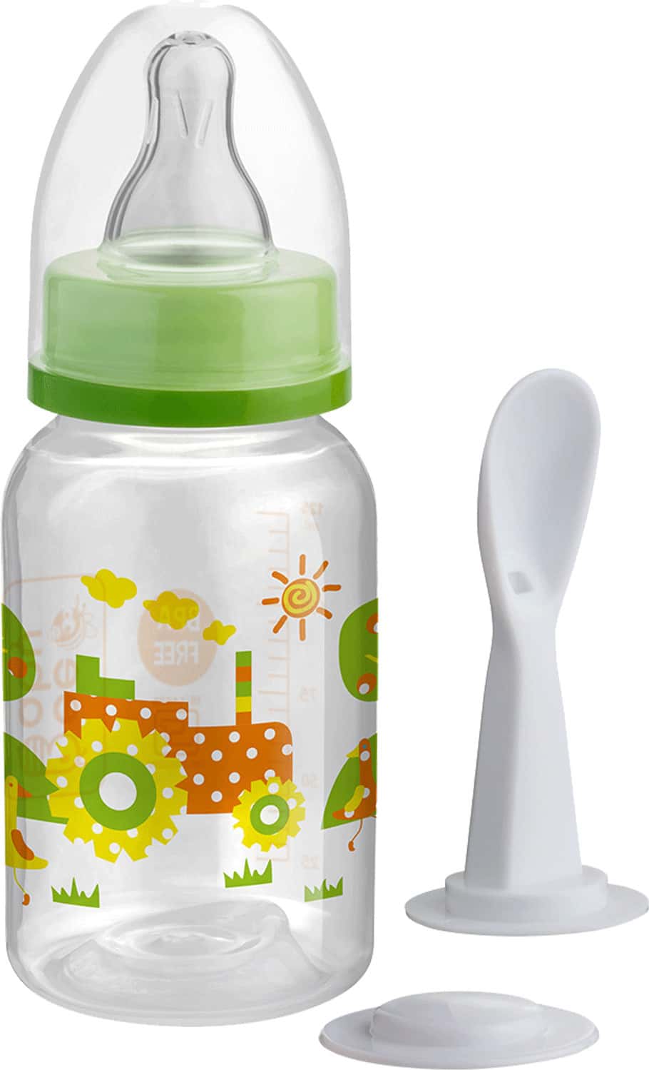 Buy BEEBABY GENTLE 2 IN 1 SLIM NECK BABY FEEDING BOTTLE WITH SPOON 3M ...