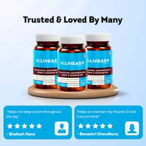 Buy LIVEASY WELLNESS CALCIUM MAGNESIUM VITAMIN D3 & ZINC - BONES ...