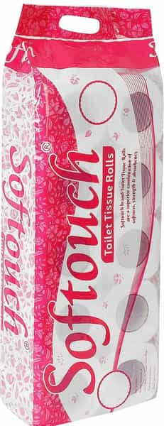 Buy SOFTOUCH 3 PLY TOILET ROLL TISSUE PAPER 10 IN 1 Online & Get Upto ...