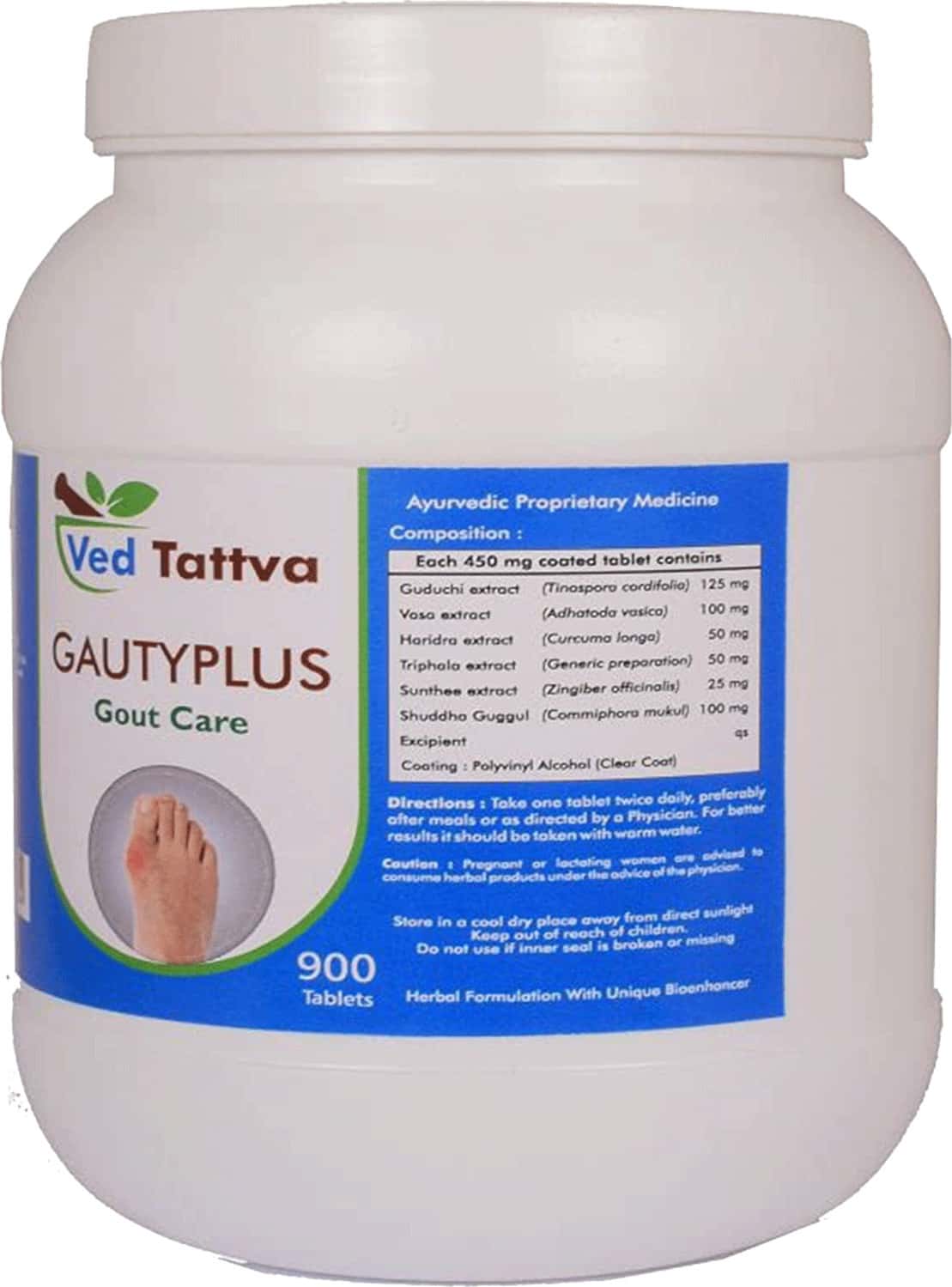 Buy VED TATTVA GAUTYPLUS 900 TABLETS | NATURAL SUPPLEMENT FOR GAUT CARE ...