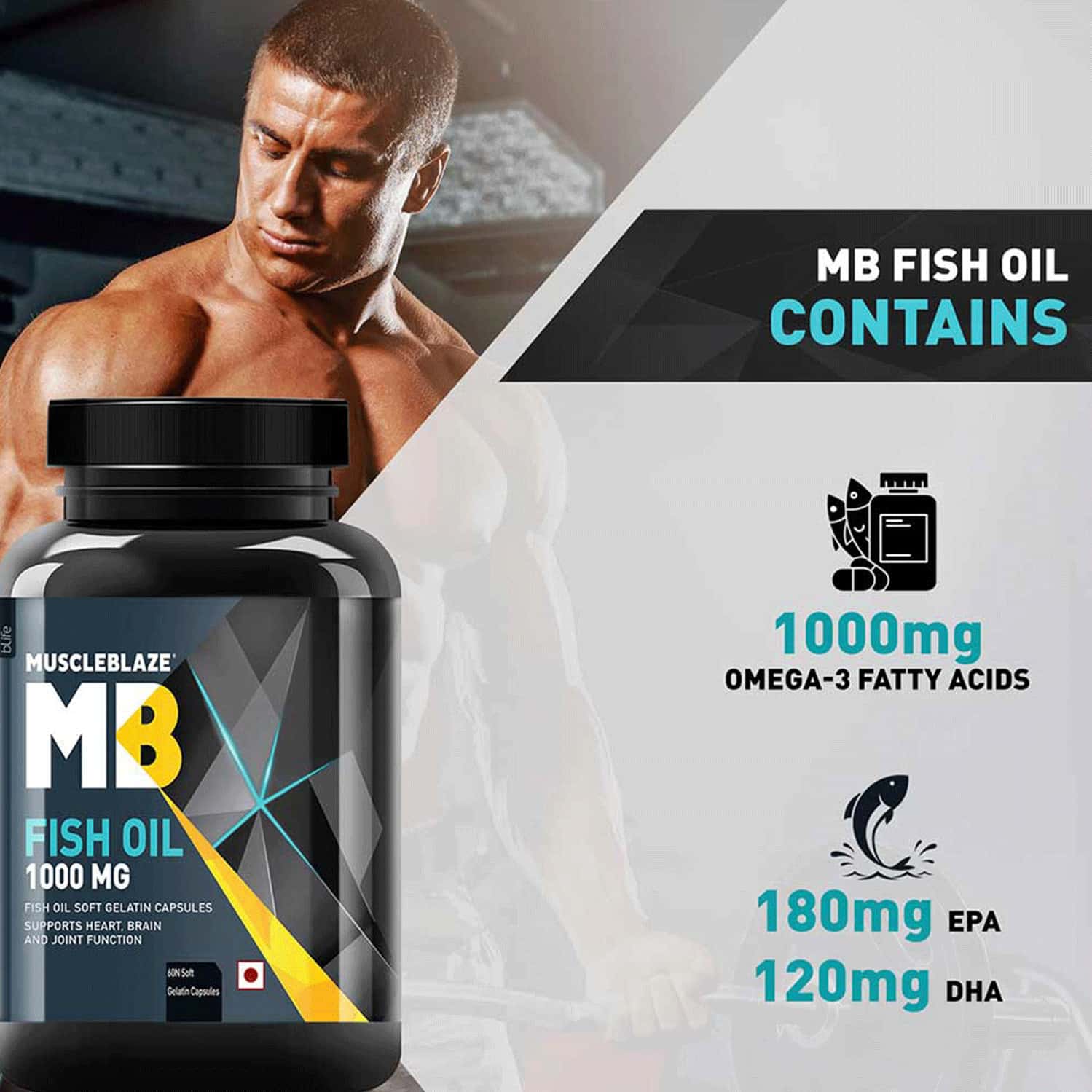 Buy MUSCLEBLAZE MB- VITE & FISH OIL 1000MG COMBO PACK (2 X 60 TABLETS ...