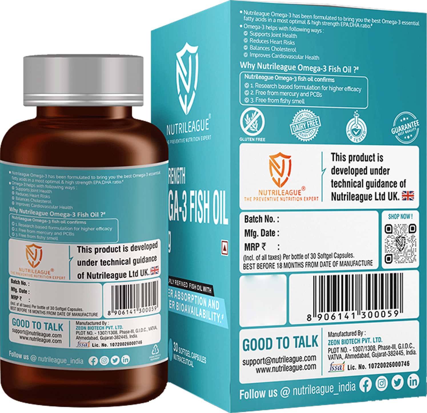 Buy NUTRILEAGUE HIGH STRENGTH OMEGA - 3 FISH OIL 500 MG | 30 SOFTGEL ...