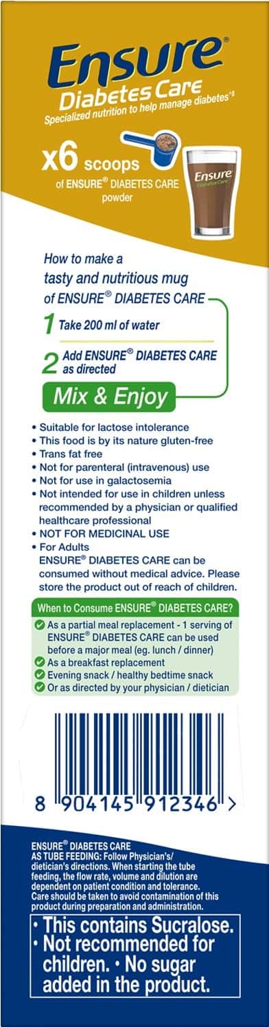 Buy ENSURE DIABETES CARE- NUTRITION TO HELP CONTROL BLOOD SUGAR LEVELS ...