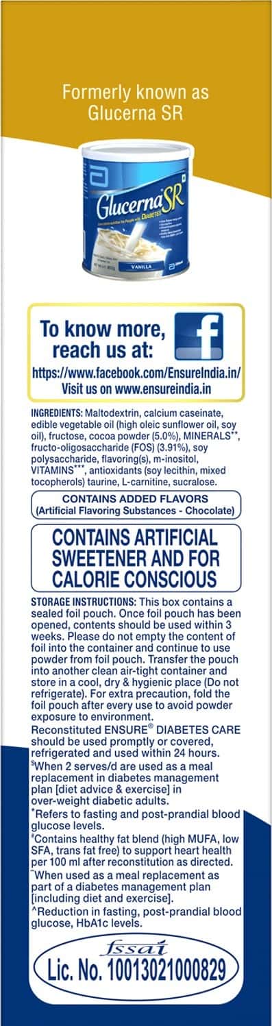 Buy ENSURE DIABETES CARE- NUTRITION TO HELP CONTROL BLOOD SUGAR LEVELS ...