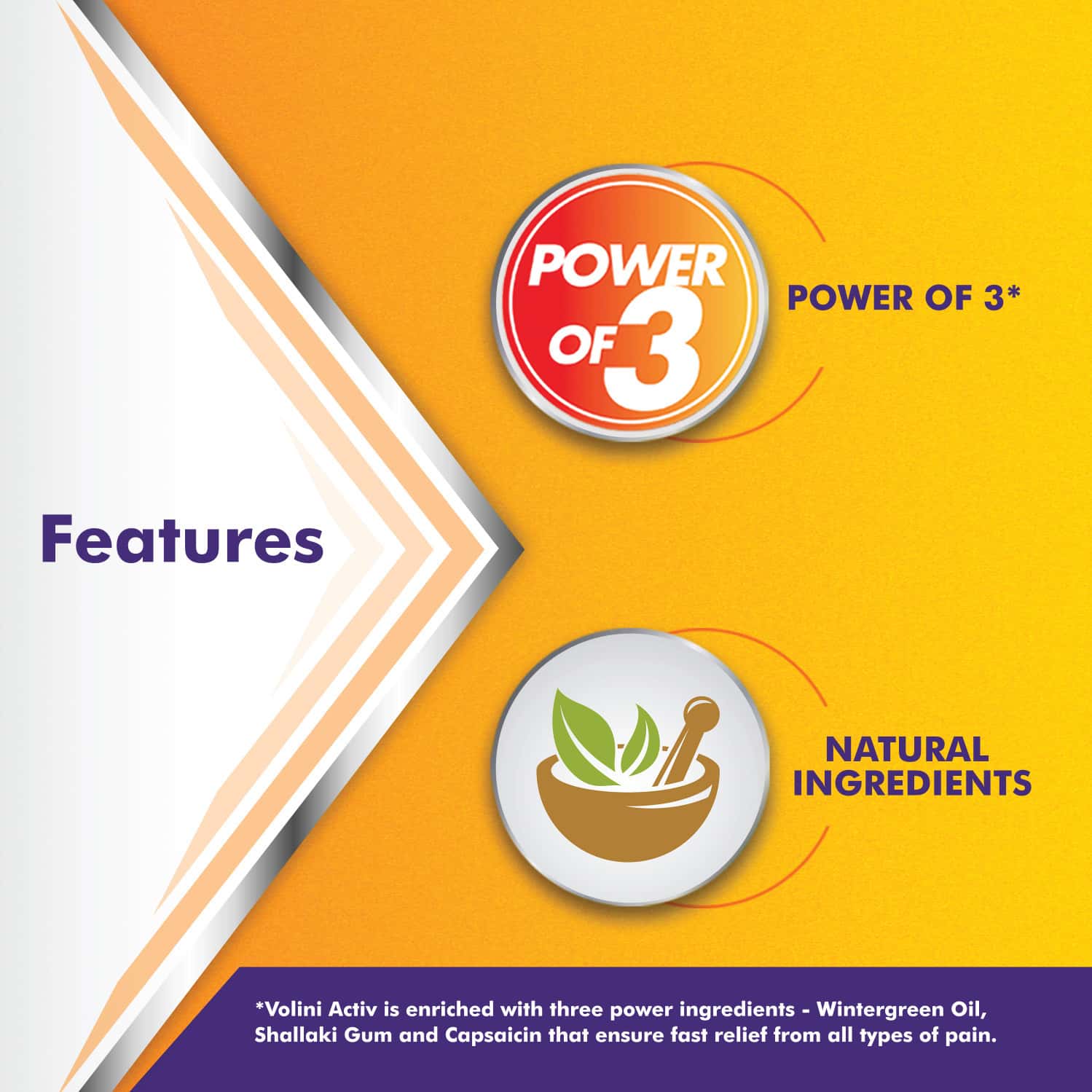 Buy VOLINI ACTIV POWER OF 3 PAIN RELIEF GEL 50GM Online & Get Upto 60% ...