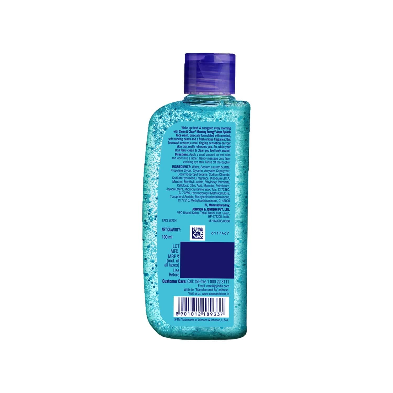 Buy Clean & Clear Morning Energy Aqua Splash Face Wash Bottle Of 100 Ml ...