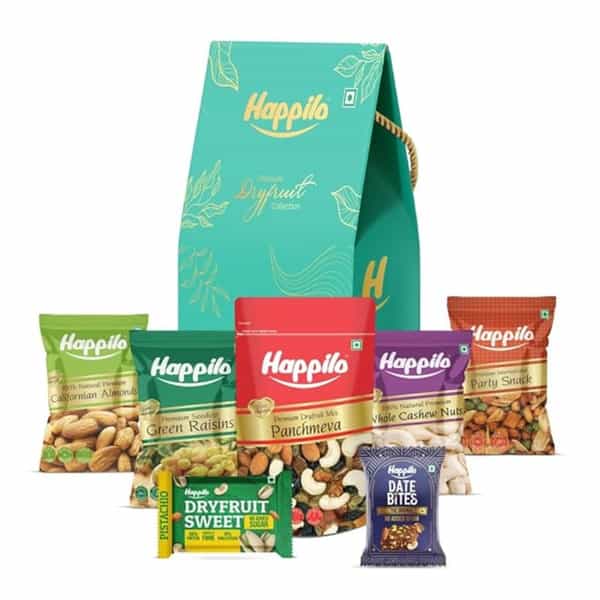 Buy HAPPILO DRY FRUIT CELEBRATIONS GIFT BOX ROBIN 252G Online & Get ...