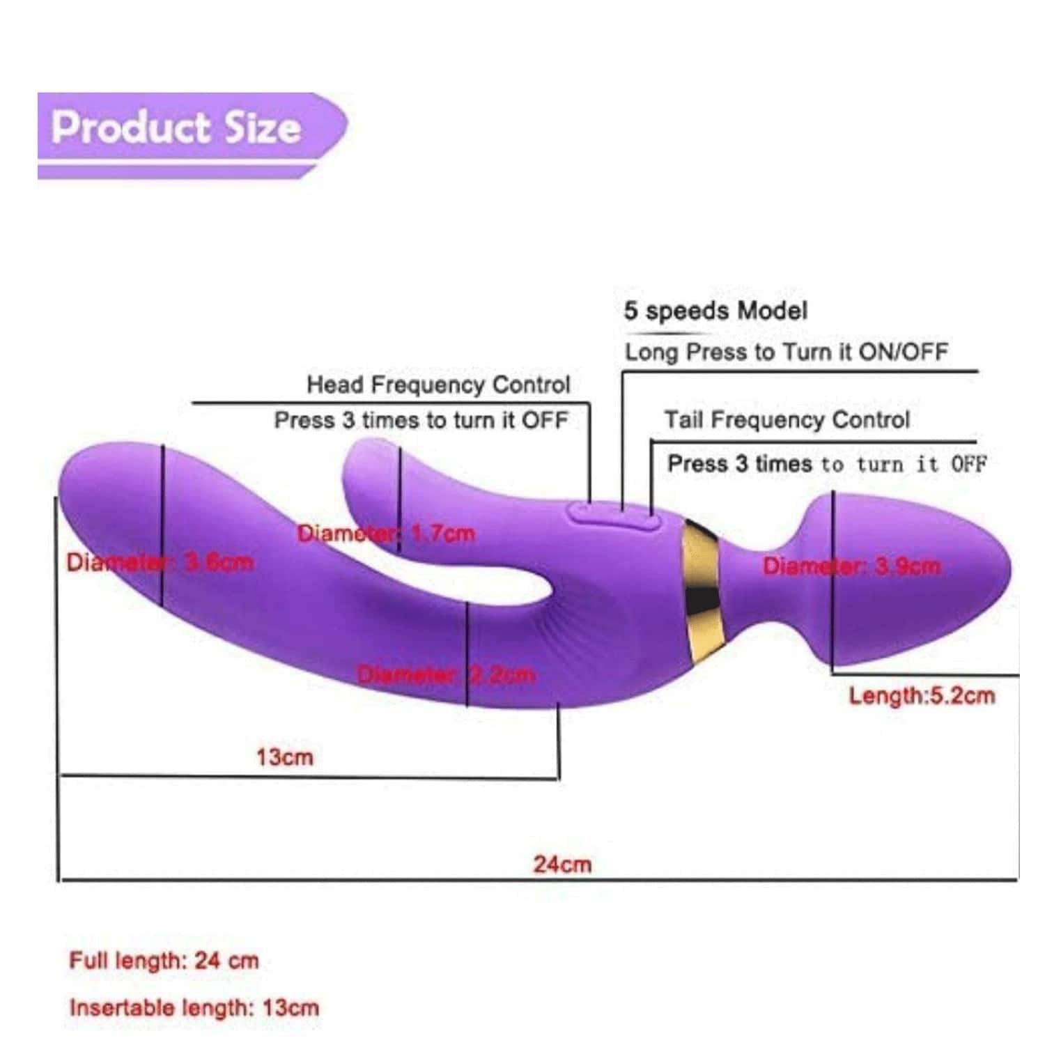 Buy TRIPLE USE DAPPER VIBRATOR G SPOT CLITORIS ANAL DILDO Online & Get Upto 60% OFF at PharmEasy