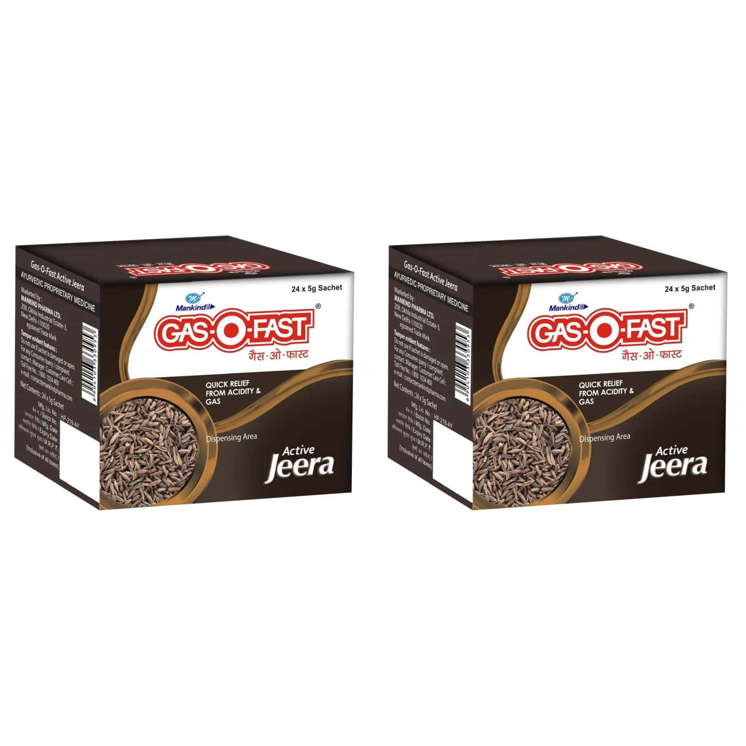 Buy MANKIND GAS-O-FAST FOR RELIEVING ACIDITY ACTIVE JEERA- 24X 5GSACHET ...