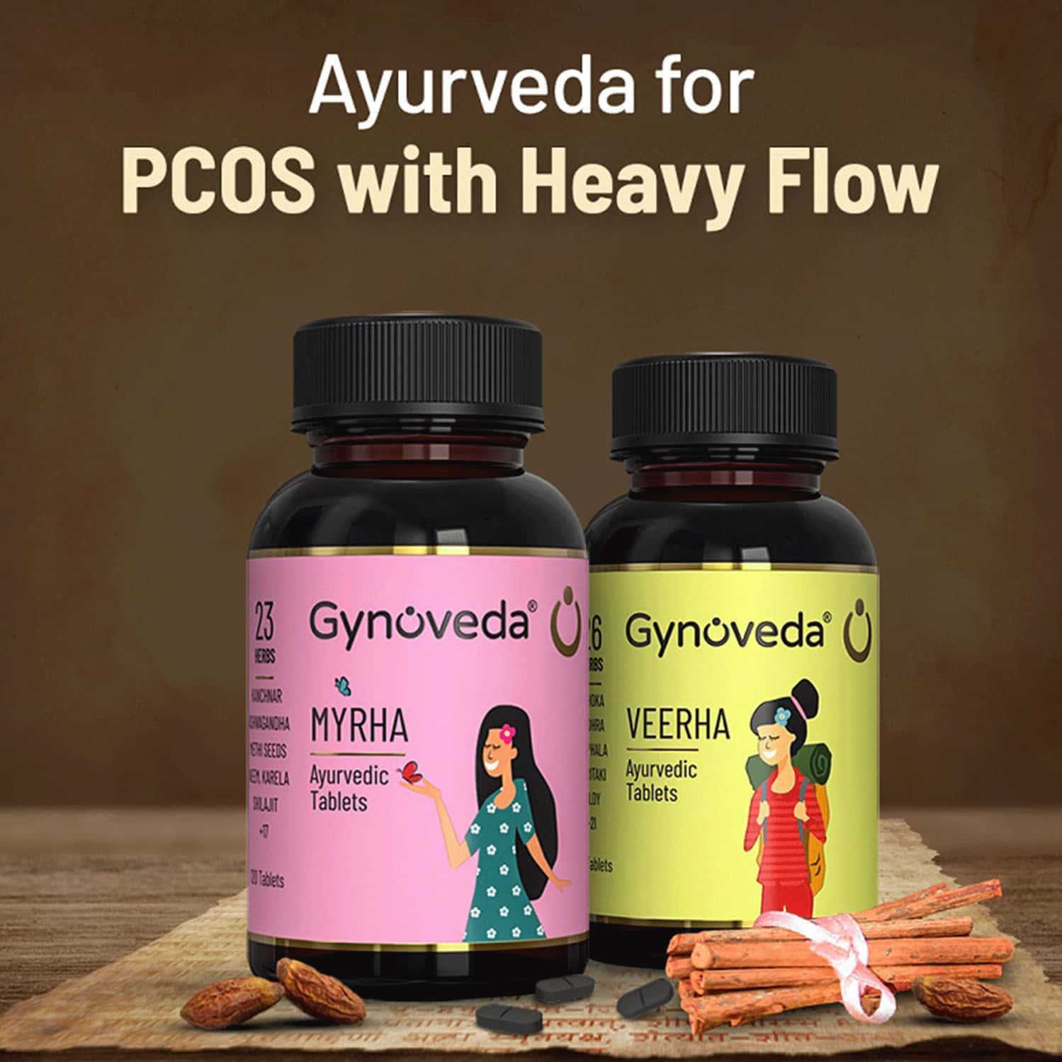 Buy GYNOVEDA PCOS PCOD AYURVEDIC MEDICINE FOR HEAVY FLOW EARLY PERIODS ...