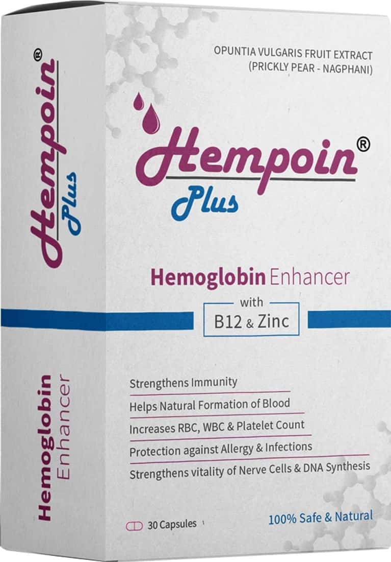 Buy HEMPOIN PLUS HEMOGLOBIN ENHANCER WITH B12 AND ZINC - 30 CAPSULES ...