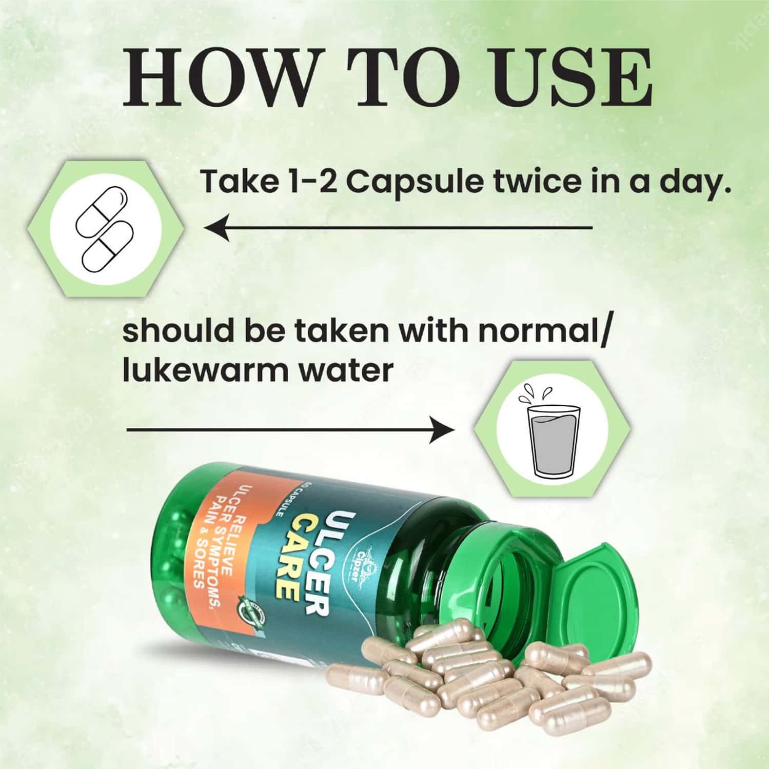 Buy CIPZER ULCER CARE CAPSULE-PROVIDE RELIEF FROM PEPTIC & STOMACH ...