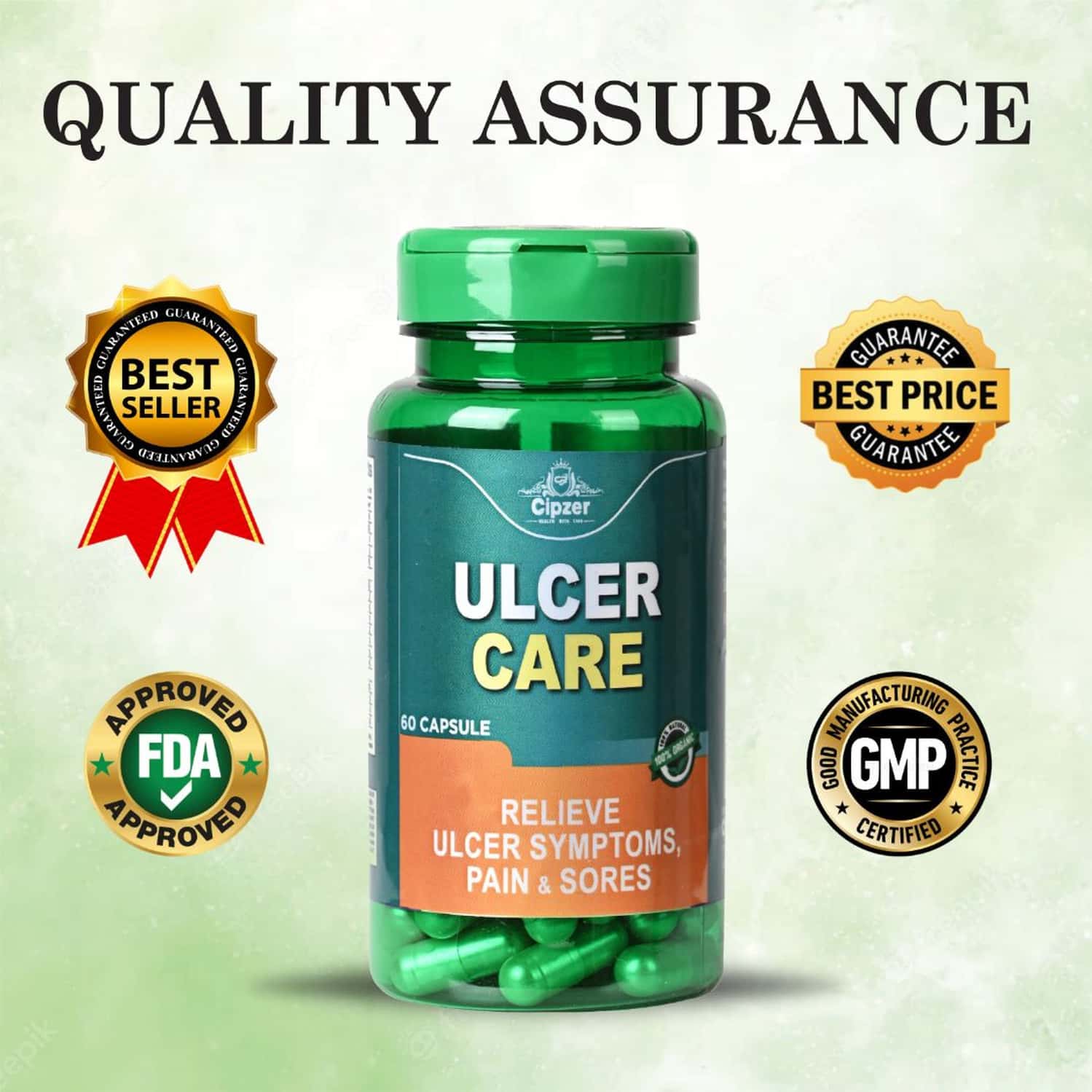 Buy CIPZER ULCER CARE CAPSULE-PROVIDE RELIEF FROM PEPTIC & STOMACH ...