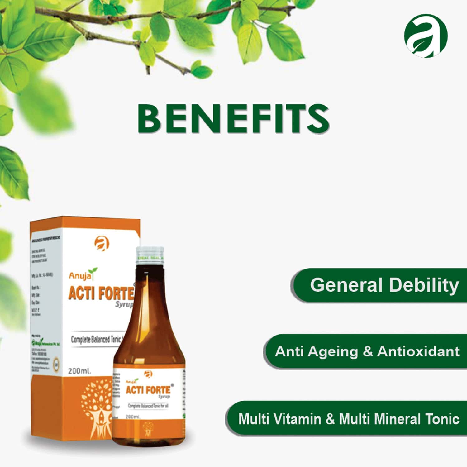 Buy ANUJA ACTI FORTE SYRUP - 400 ML Online & Get Upto 60% OFF at PharmEasy