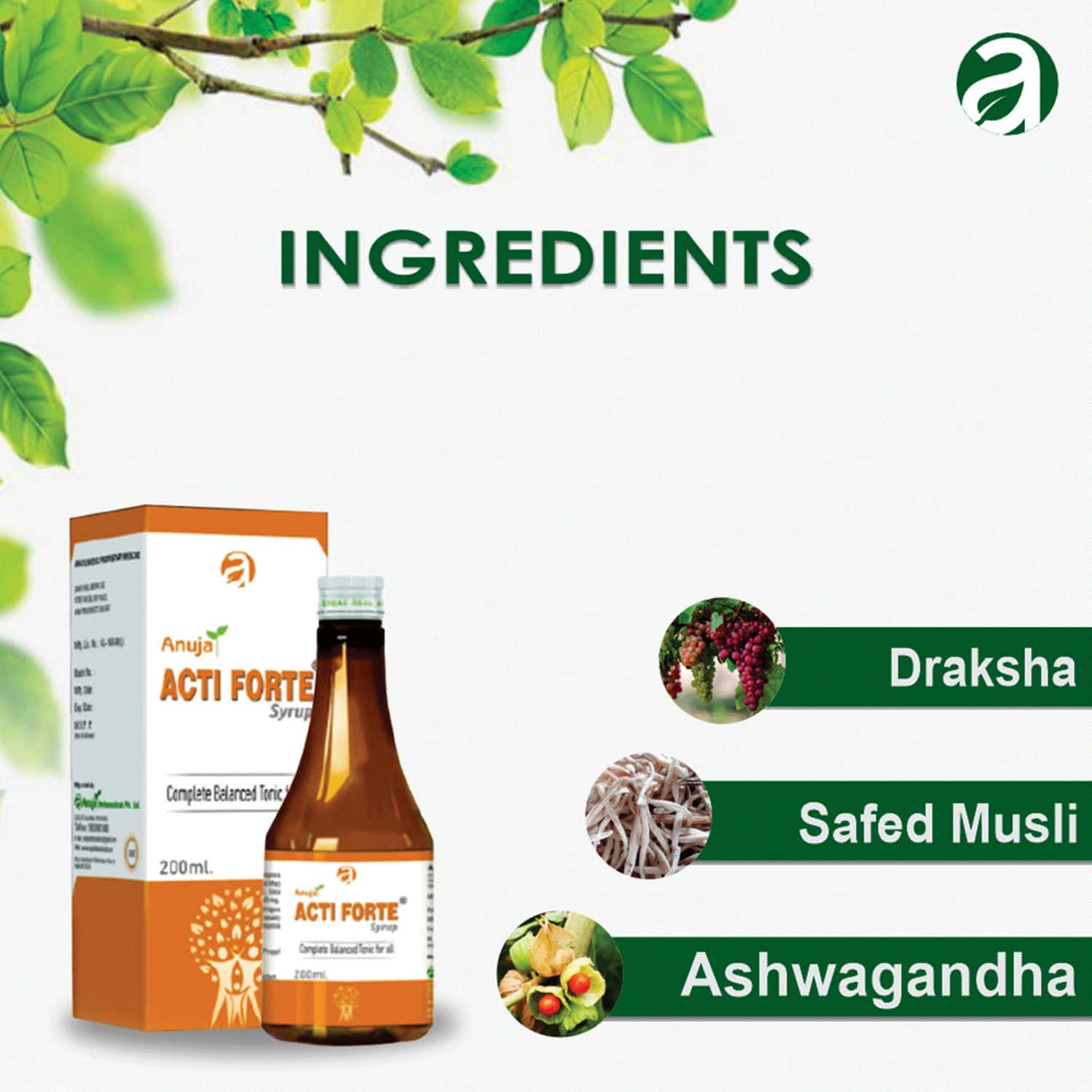 Buy ANUJA ACTI FORTE SYRUP - 400 ML Online & Get Upto 60% OFF at PharmEasy