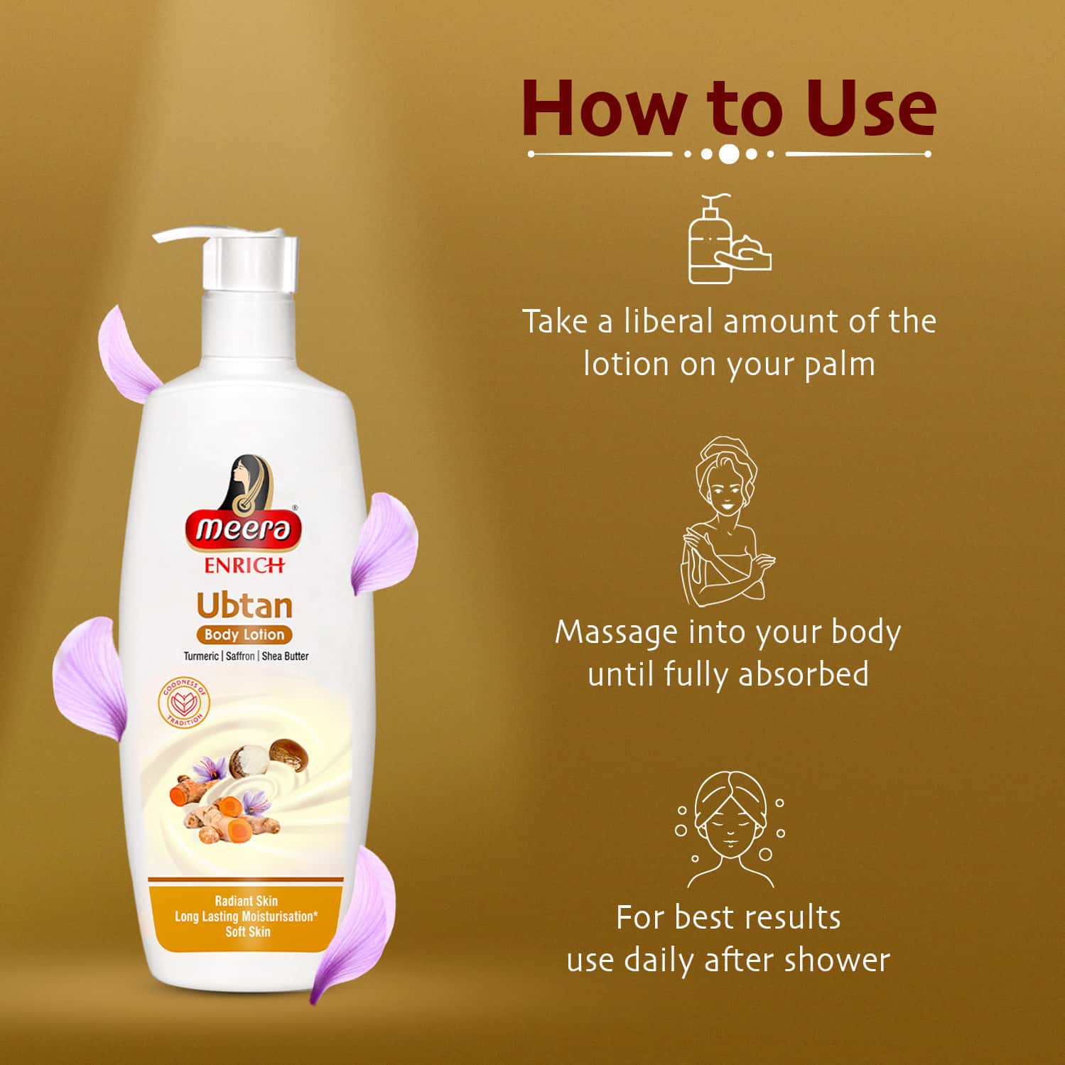 Buy MEERA ENRICH UBTAN BODY LOTION FOR SMOOTH,SOFT & RADIANT SKIN ...