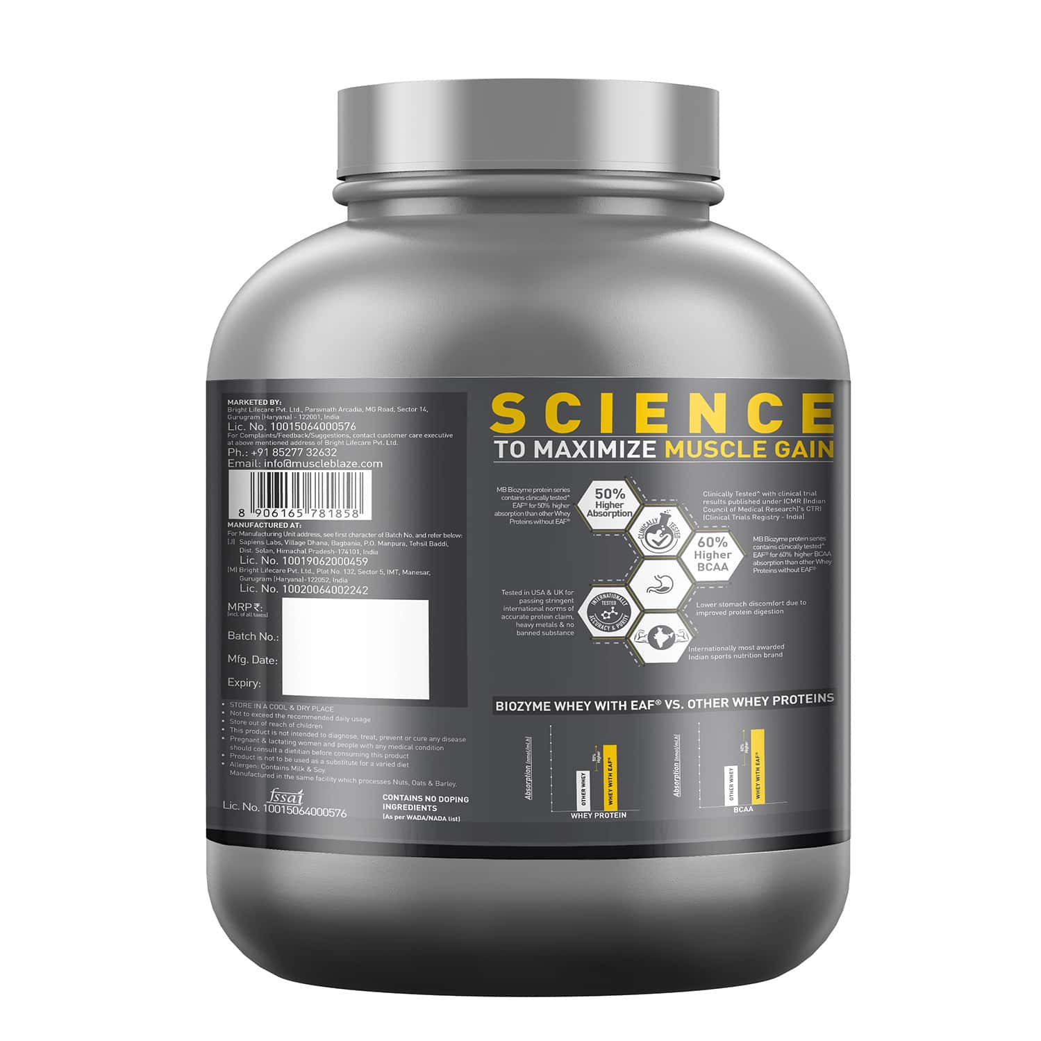 Buy MUSCLEBLAZE BIOZYME PERFORMANCE WHEY PROTEIN 50% HIGHER PROTEIN ...