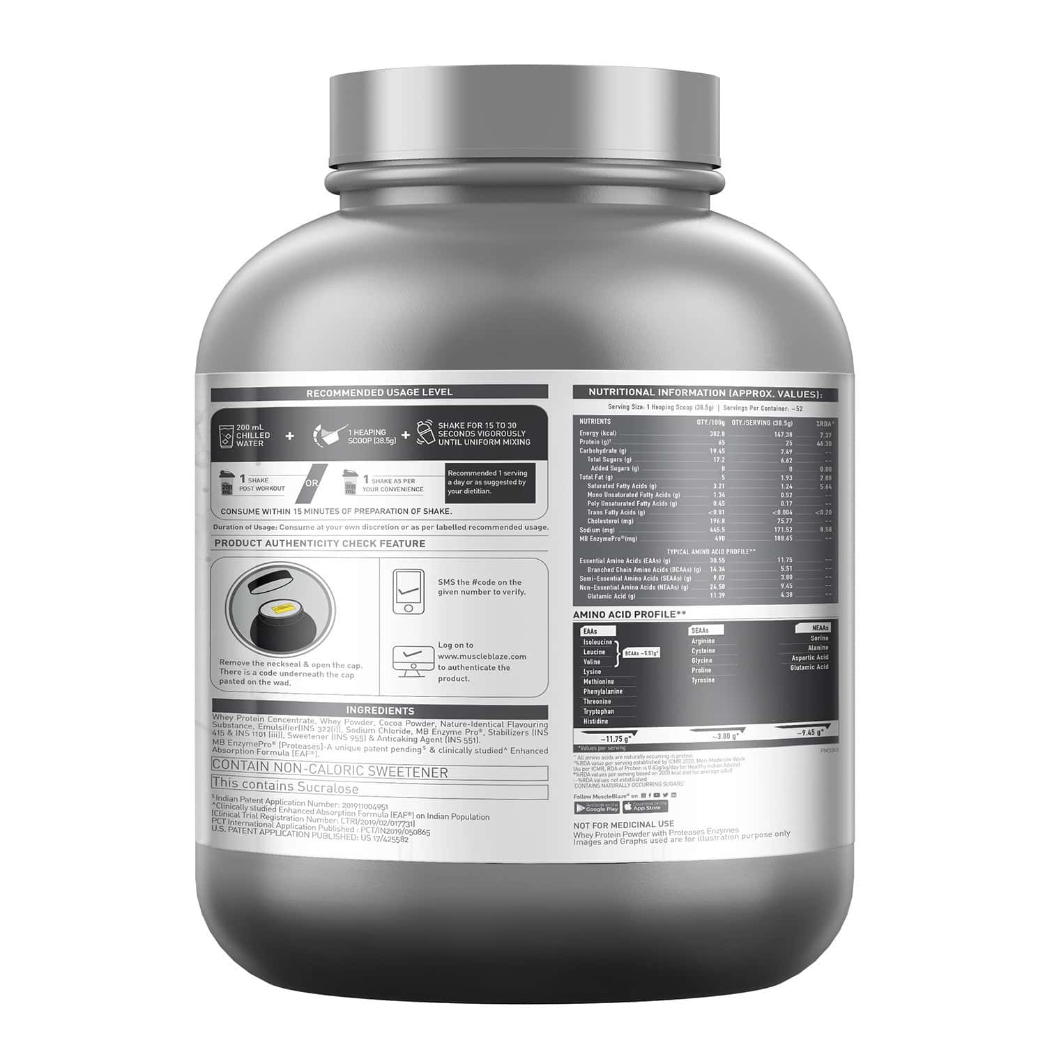 Buy MUSCLEBLAZE BIOZYME PERFORMANCE WHEY PROTEIN 50% HIGHER PROTEIN ...