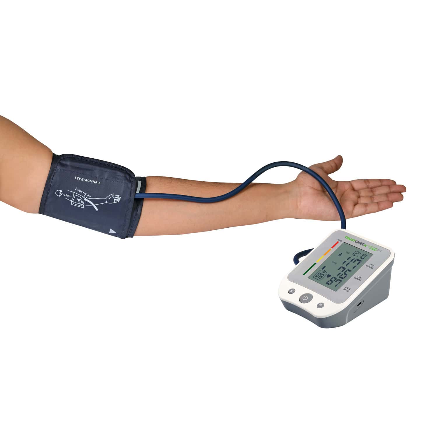 Buy TRUSTCHECK SINGLE CLICK DIGITAL BLOOD PRESSURE METER 3.0, LARGE ...