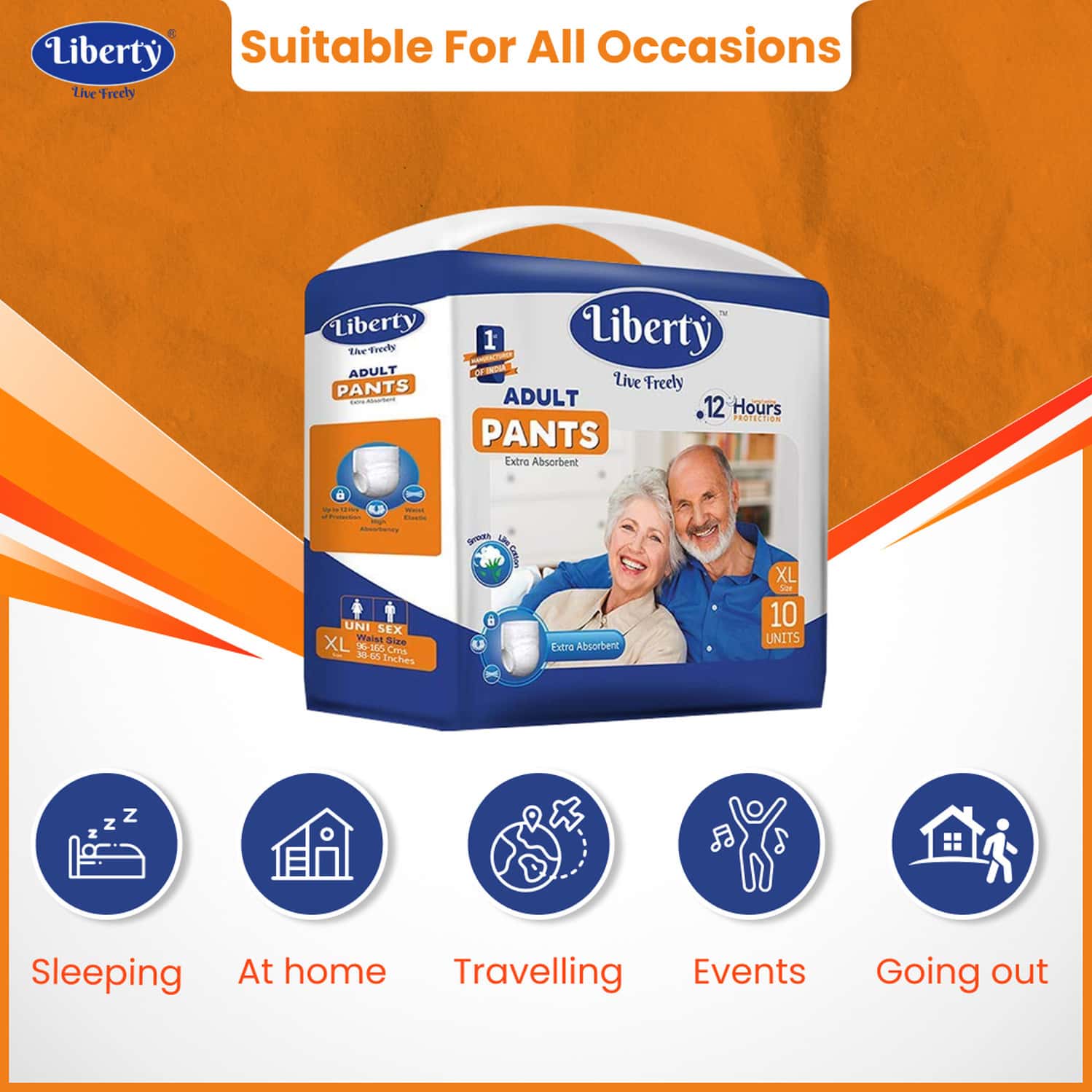 Buy Liberty Premium Adult Diaper Extra Large Xl 30 Count Waist 38 65