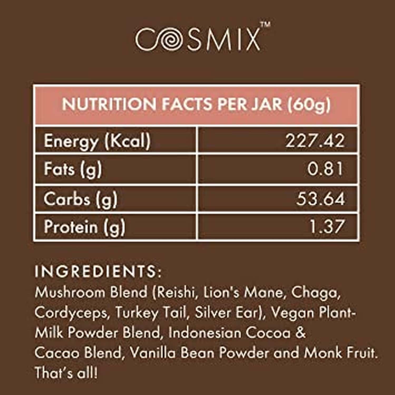 Buy COSMIX SHROOMCOFFEE BOOSTER-INDONESIAN CACAO-60G AND PLANT PROTEIN ...