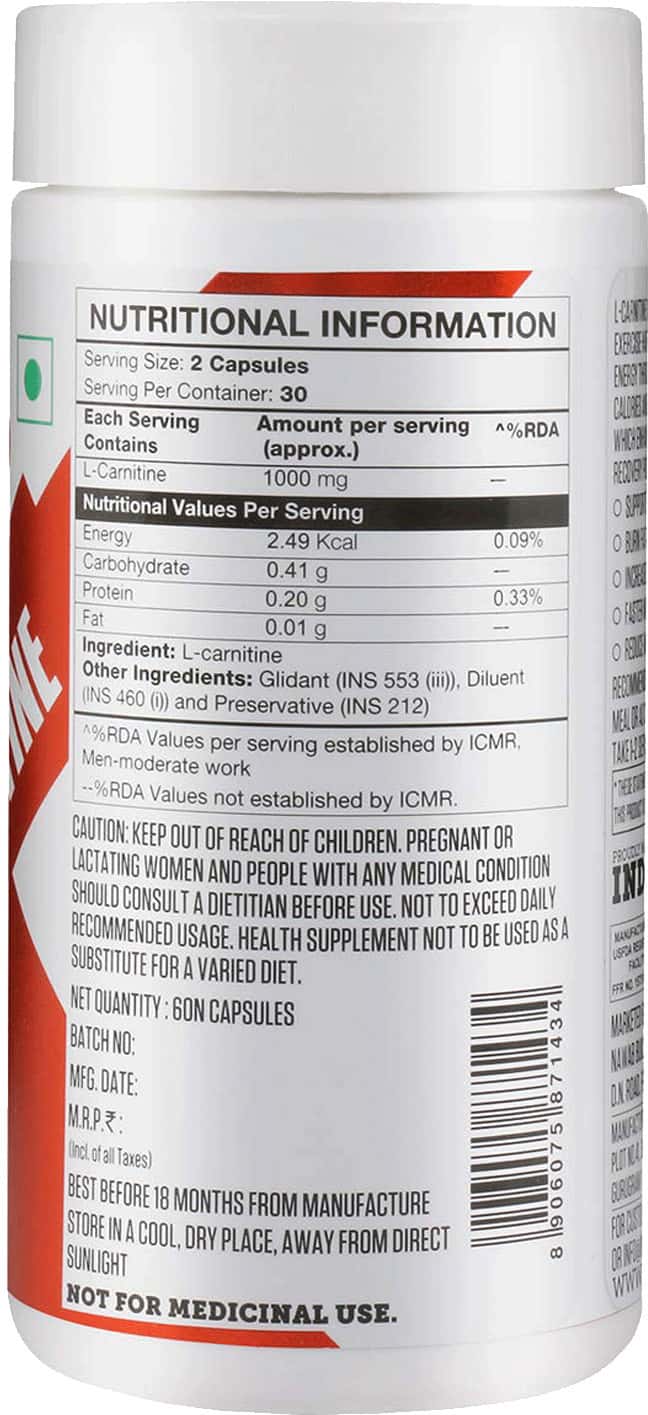 Buy IN2 L-CARNITINE 1000MG, 60 VEG CAPSULES,ATHLETIC PERFORMANCE ...