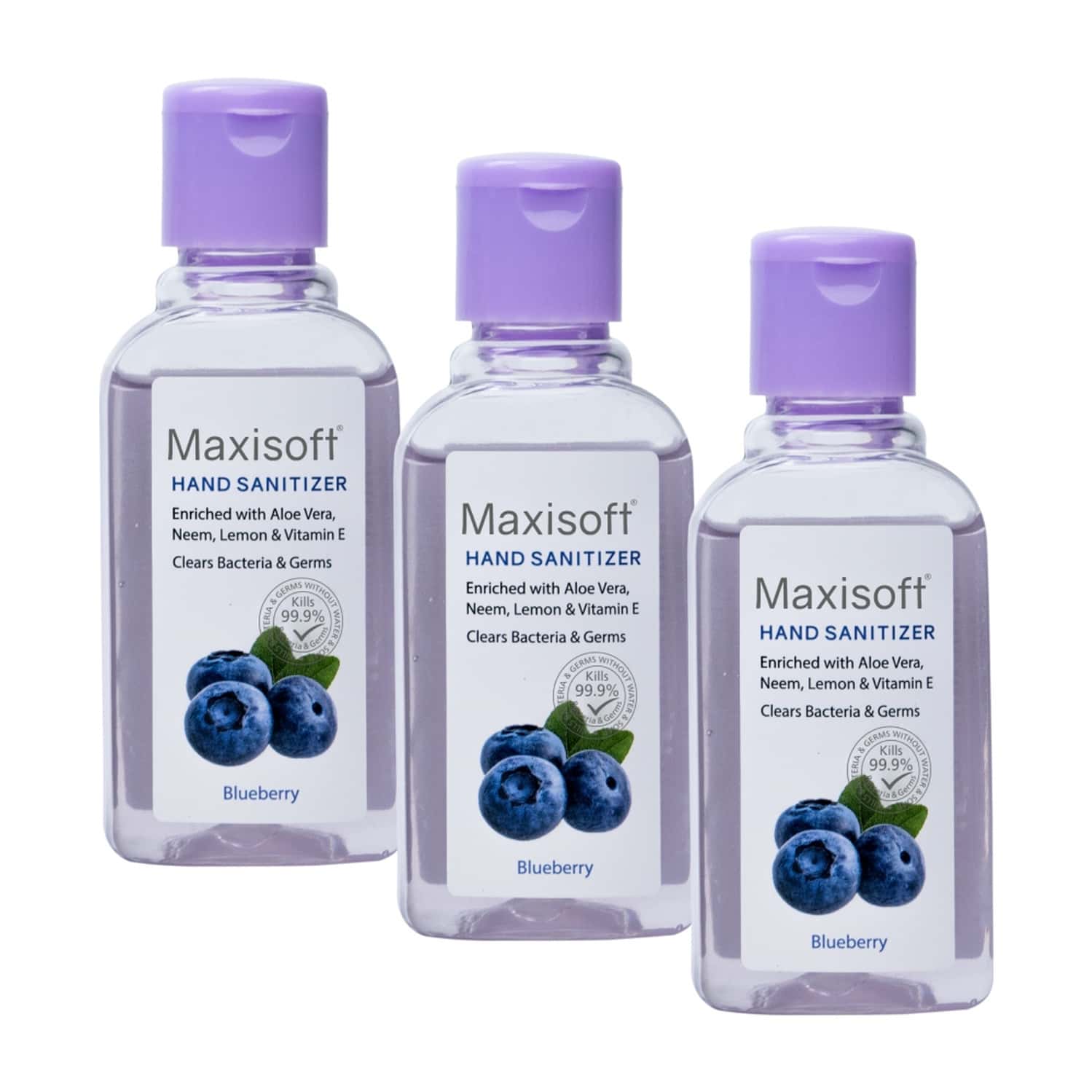 Buy MAXISOFT HAND SANITIZER GEL (BLUEBERRY) (60 ML - PACK OF 12) Online ...