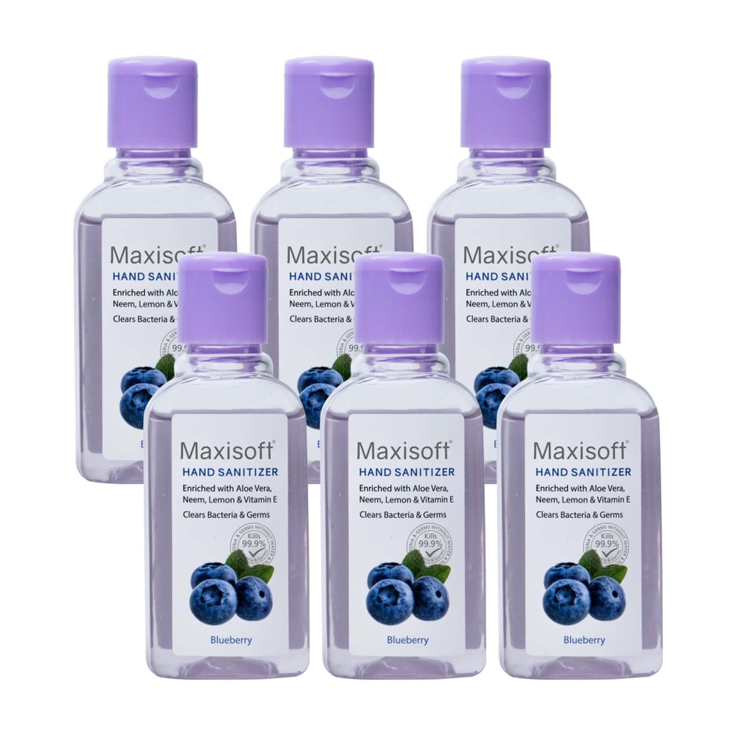 Buy MAXISOFT HAND SANITIZER GEL (BLUEBERRY) (60 ML - PACK OF 12) Online ...