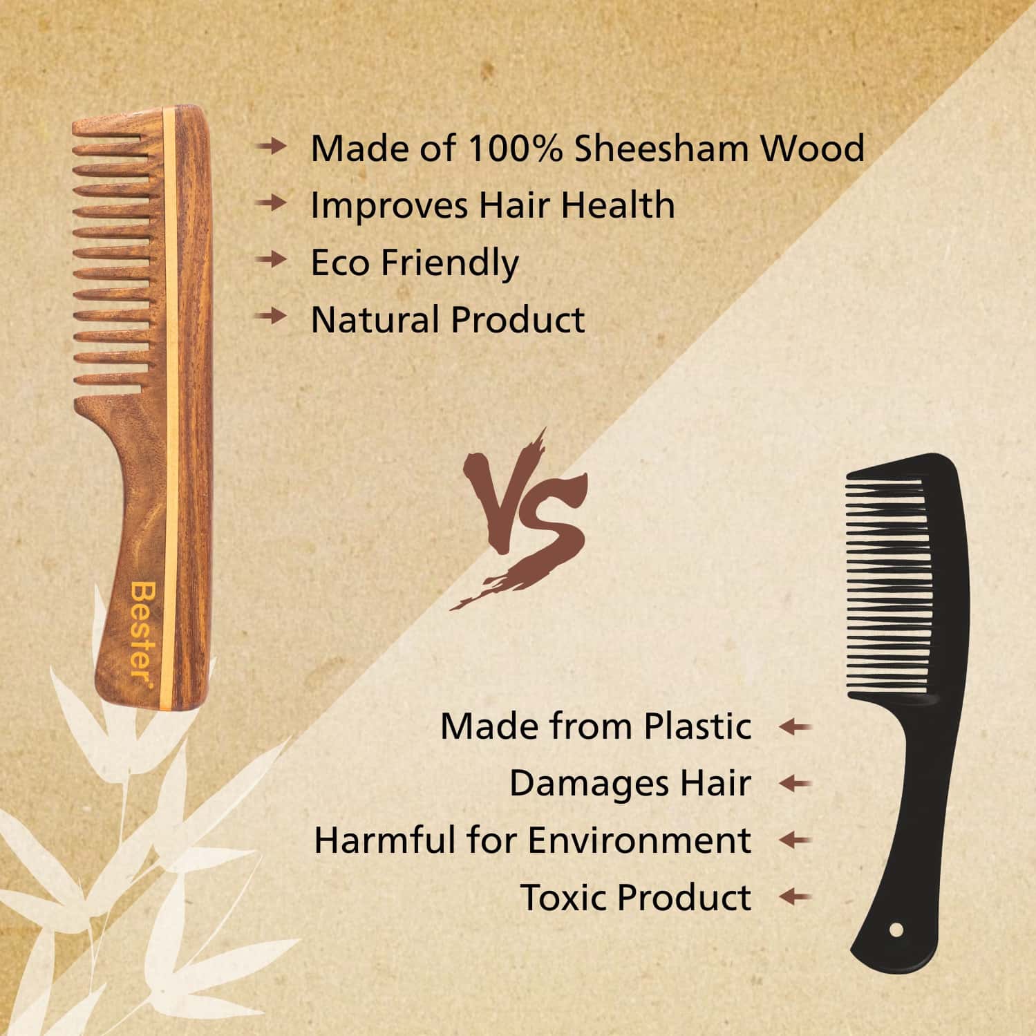 Buy BESTER SHEESHAM WOOD COMB 15 FC | HAIR STRAIGHTENING | FOR MEN ...